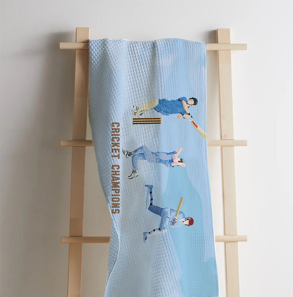 Cricket Champions Waffle Bath Towel – 100% Cotton – kuddlecomfy.com